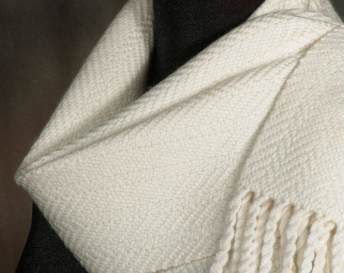 White Scarf / Ivory / Woman's Scarf / Man's Scarf / Handwoven Scarf ...