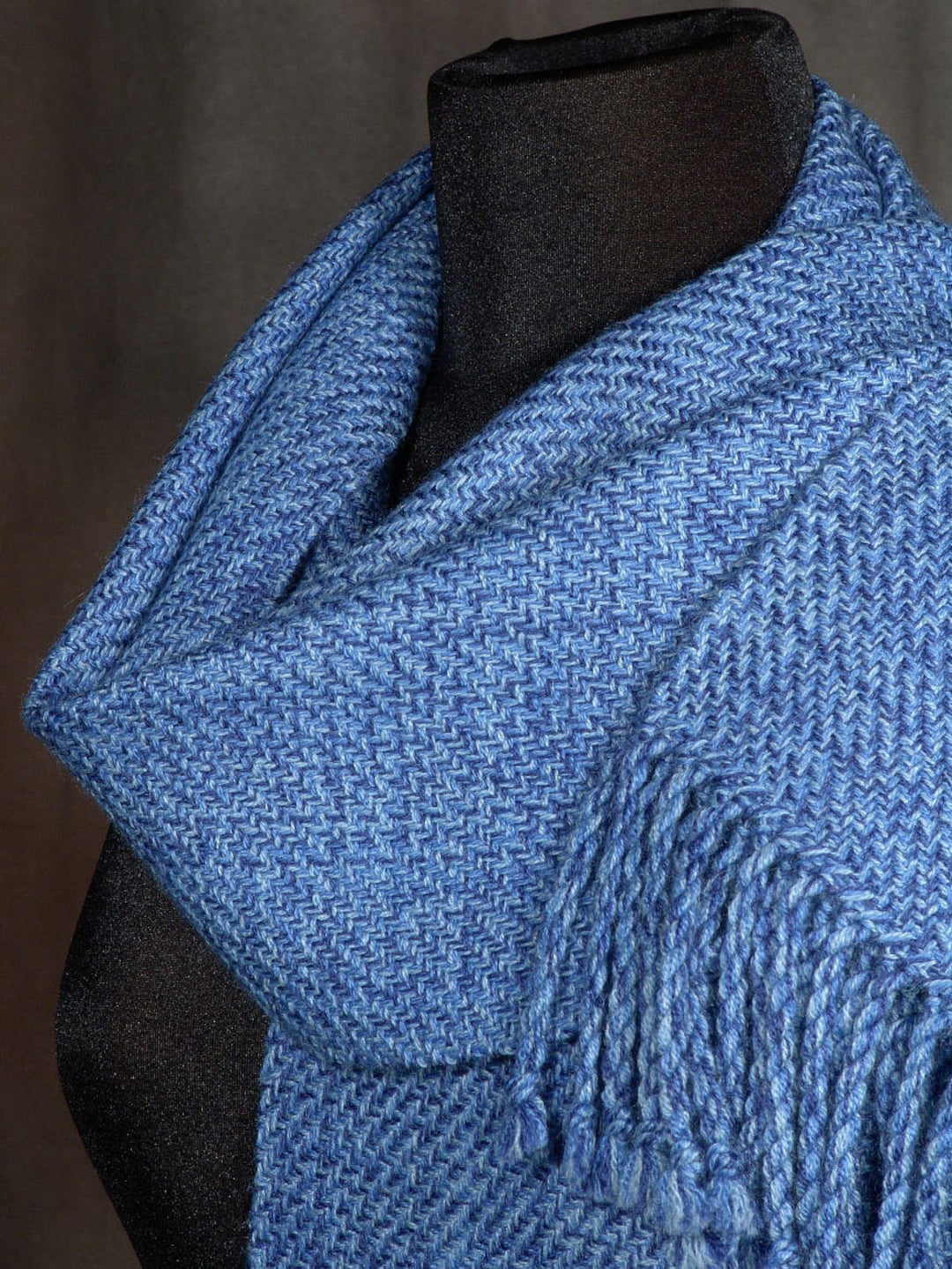 Blue Scarf / Handwoven Scarf / Merino Wool Scarf / Winter Scarf ...