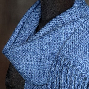 Blue Scarf / Handwoven Scarf / Merino Wool Scarf / Winter Scarf ...
