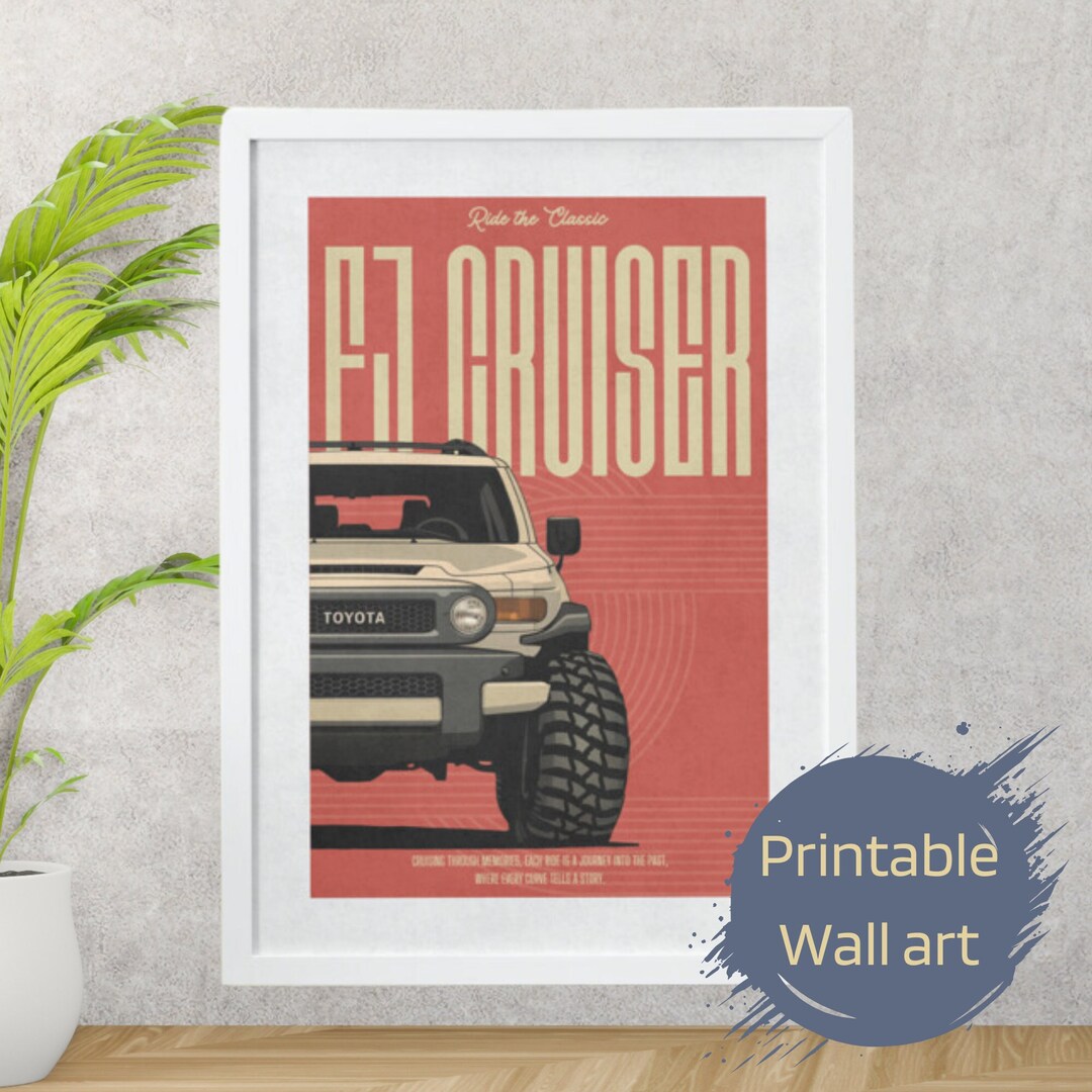 Printable Toyota FJ Cruiser Retro Wall Art Poster Original Digital ...