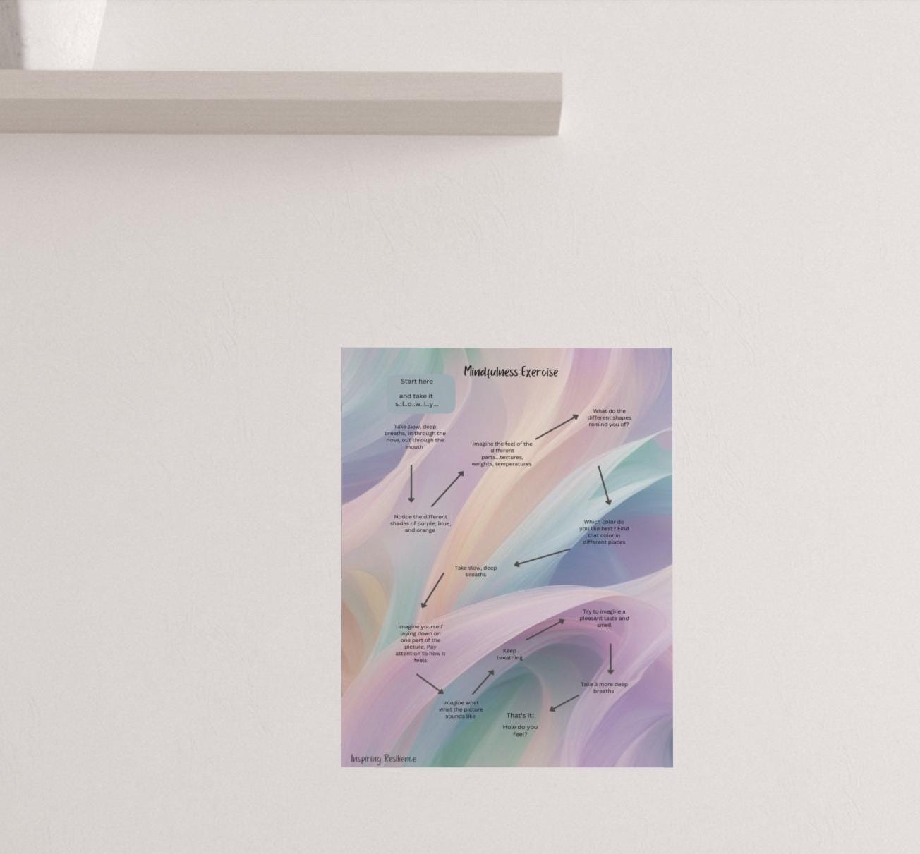 Pastel Meditation Poster - Mindfulness Guide With Relaxation Exercise ...