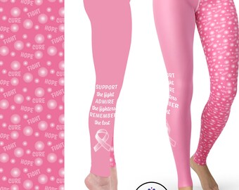 Pink Ribbon Leggings - Etsy