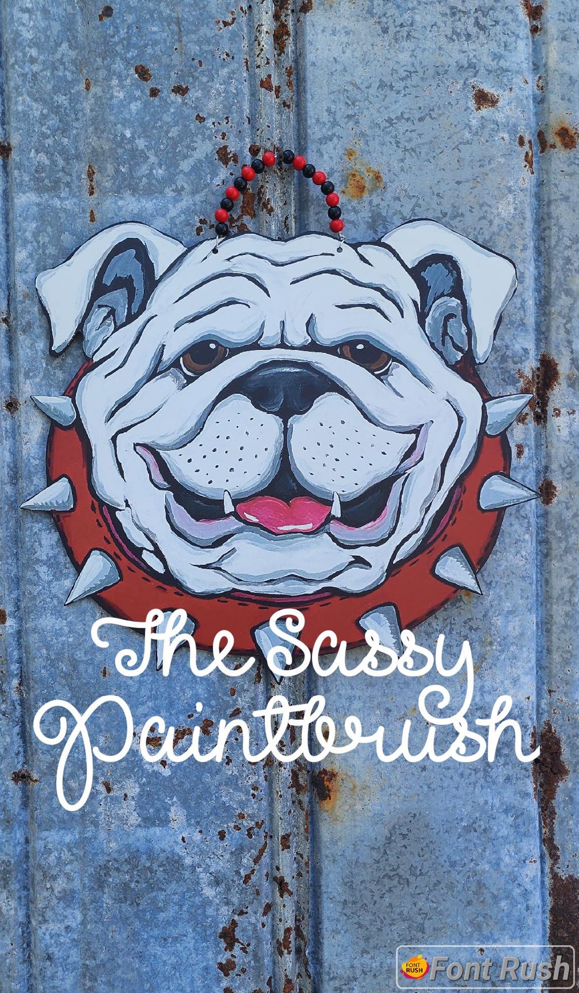 Bulldog Door Hanger-print - Etsy