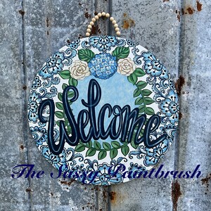 Chinoiserie Welcome Door Hanger - Etsy