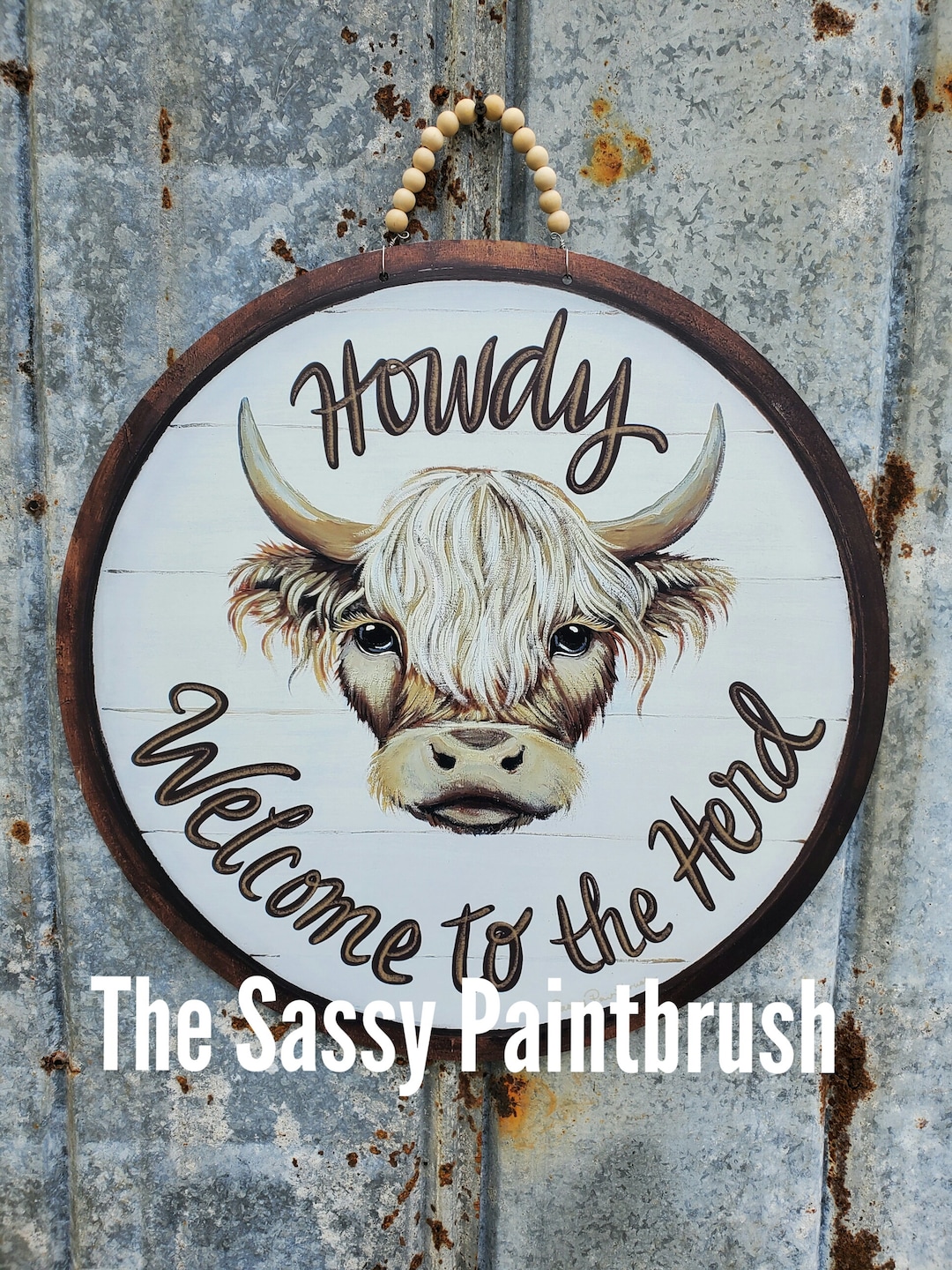 Highland Cow Door Hanger- Welcome to the Herd - Etsy