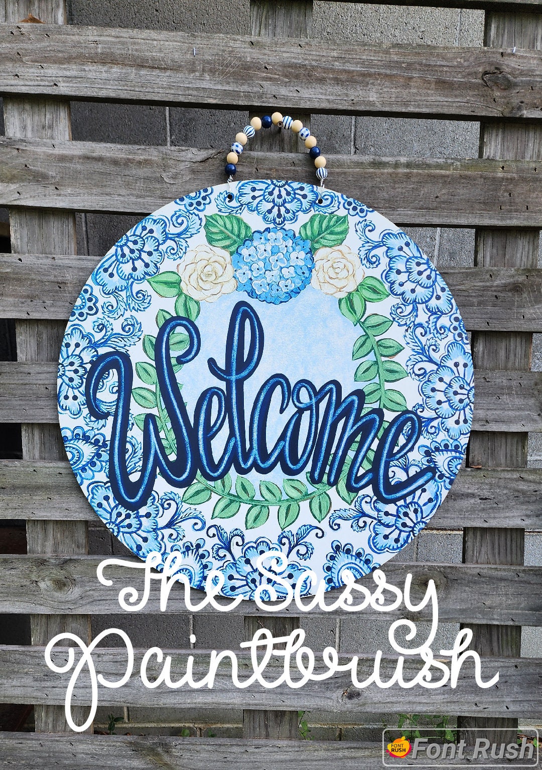 Chinoiserie Welcome Door Hanger - Etsy