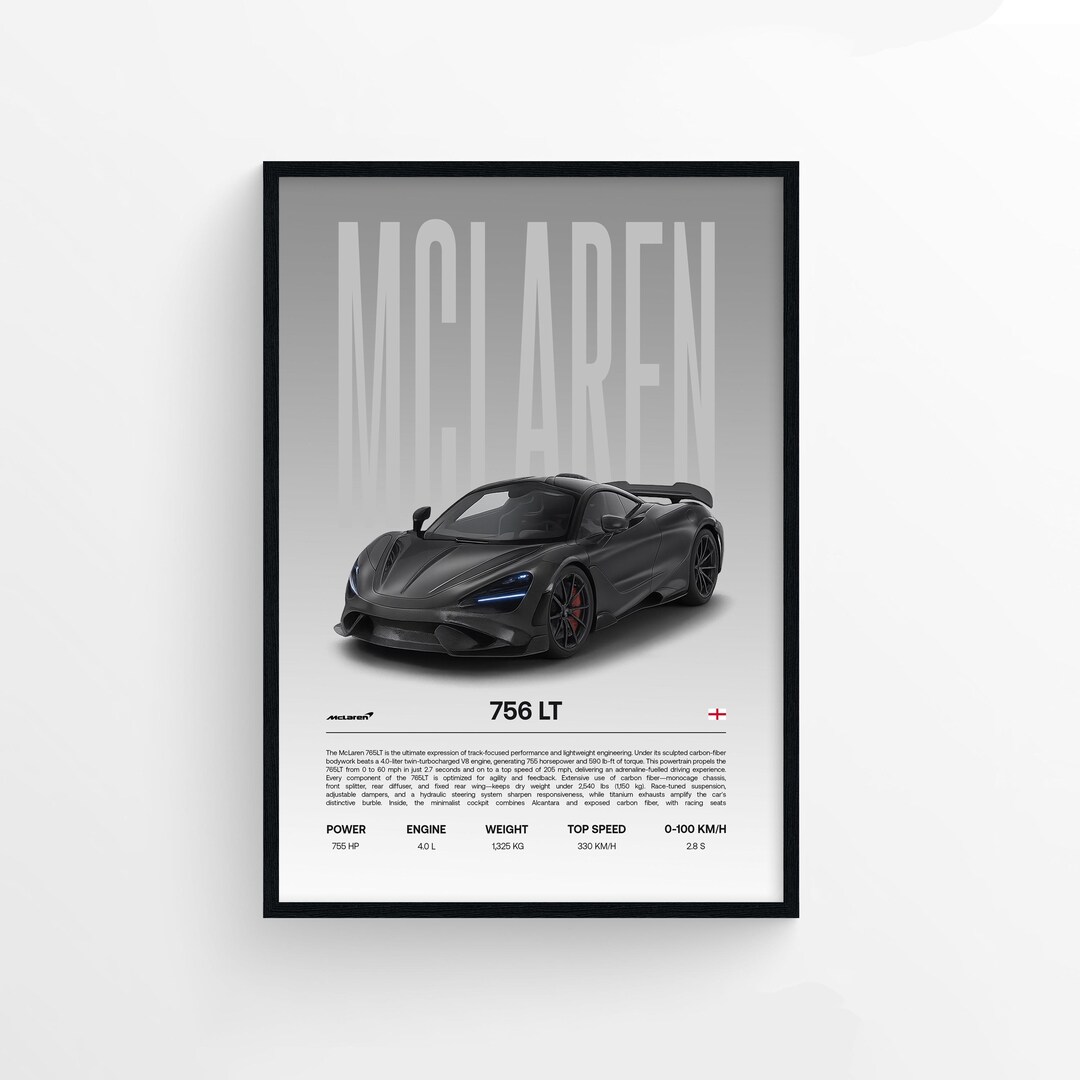 Mclaren 765LT Poster | Digital Download | Hyper Car Poster | Super Car ...