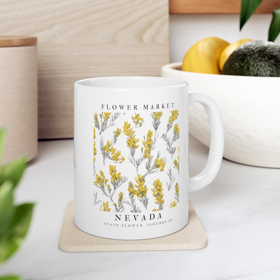 Nevada State Flower Mug, Cute Sagebrush Mug, State Flower Gift, Mug ...