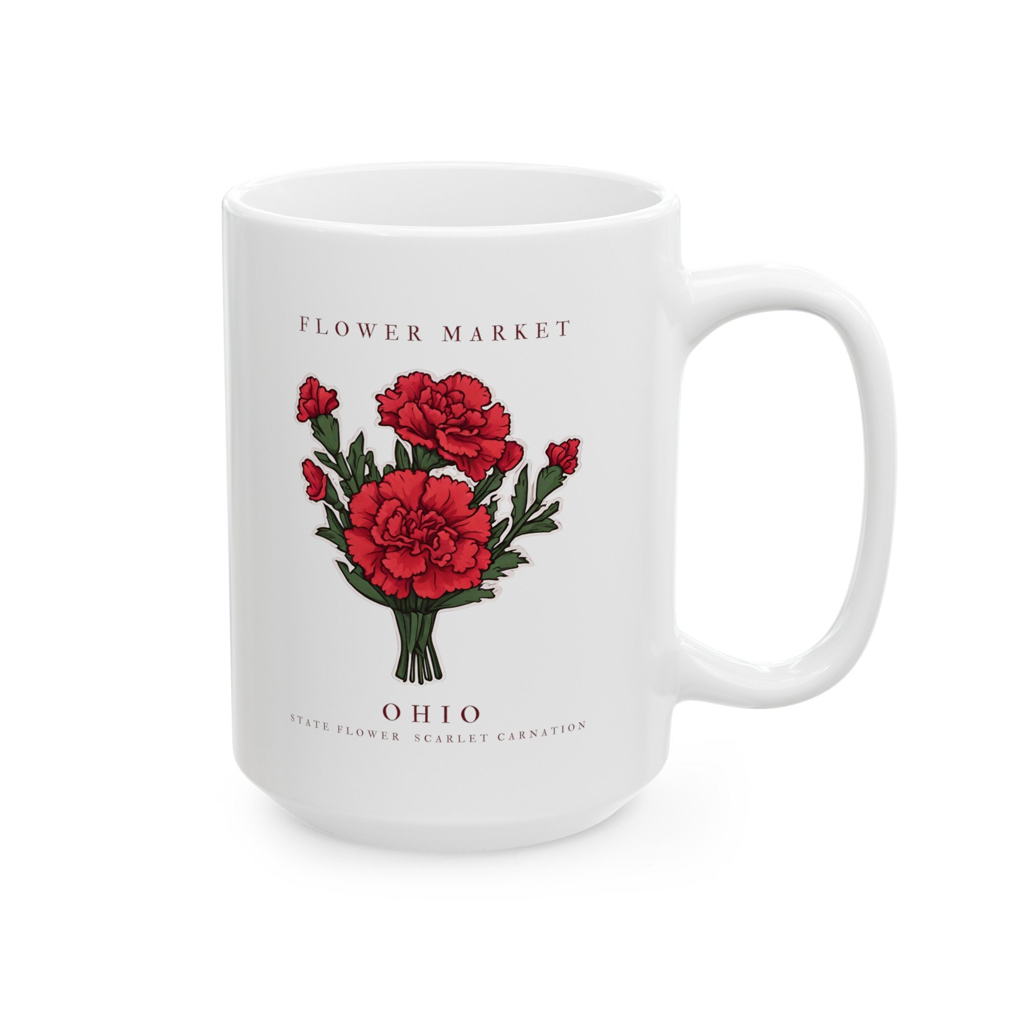 Ohio State Flower Mug, Cute Carnation Mug, State Flower Gift, Mug With ...