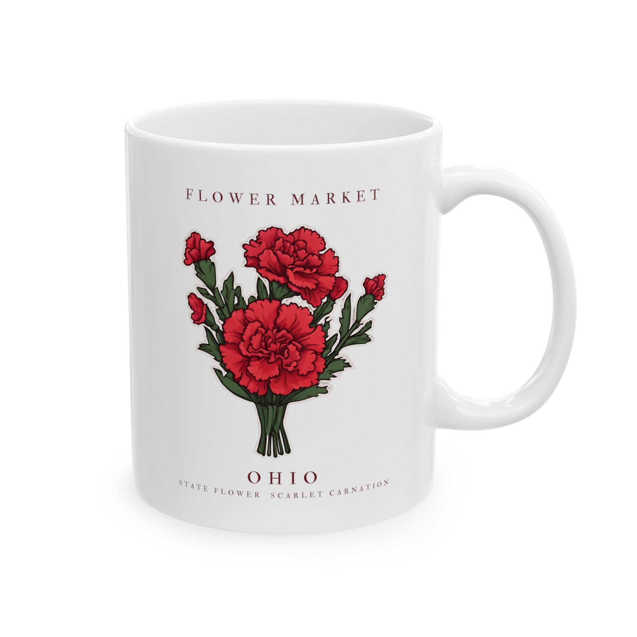 Ohio State Flower Mug, Cute Carnation Mug, State Flower Gift, Mug With ...