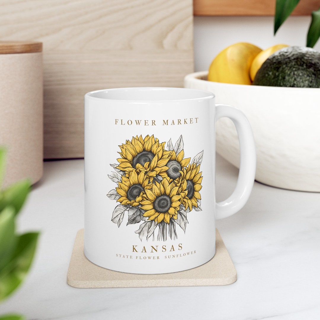Kansas State Flower Mug, Cute Sunflower Mug, State Flower Gift, Mug ...