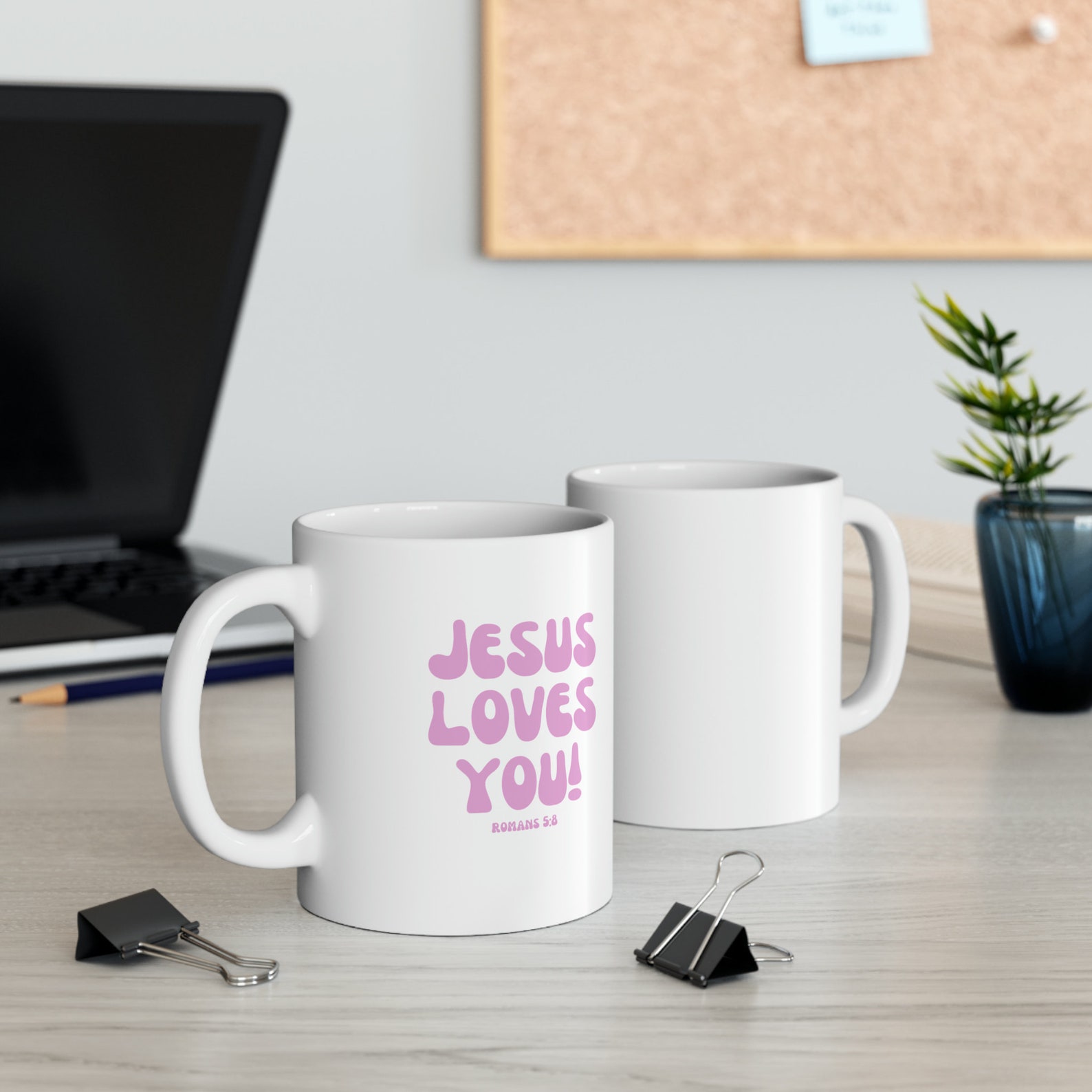 Jesus Loves You Ceramic Mug - 11oz, Christian Mug, Bible Verse Mug ...