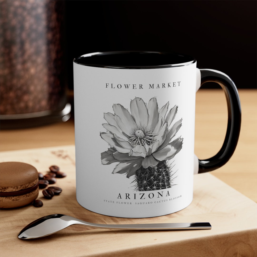 Arizona State Flower Mug, Cute Saguaro Cactus Blossom Mug, State Flower ...