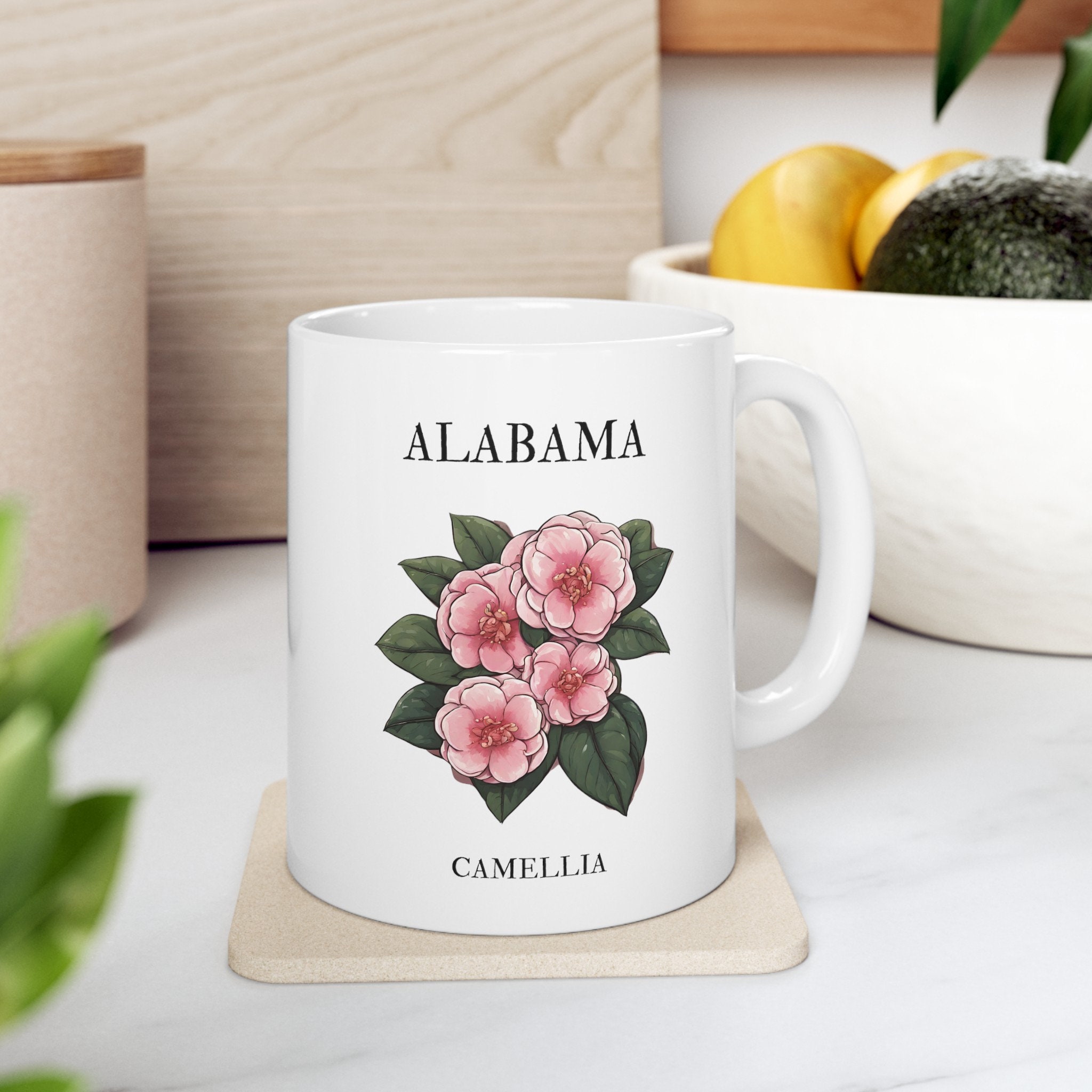 Alabama State Flower Mug, Cute Camellia Mug, State Flower Gift, Mug ...