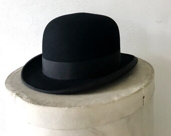 Vintage 1930s Hat BLACK DERBY BOWLER Fahey Brockman - Etsy