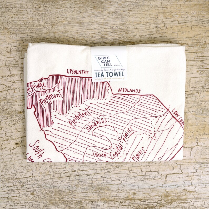 South Carolina Tea Towel South Carolina Regions South - Etsy