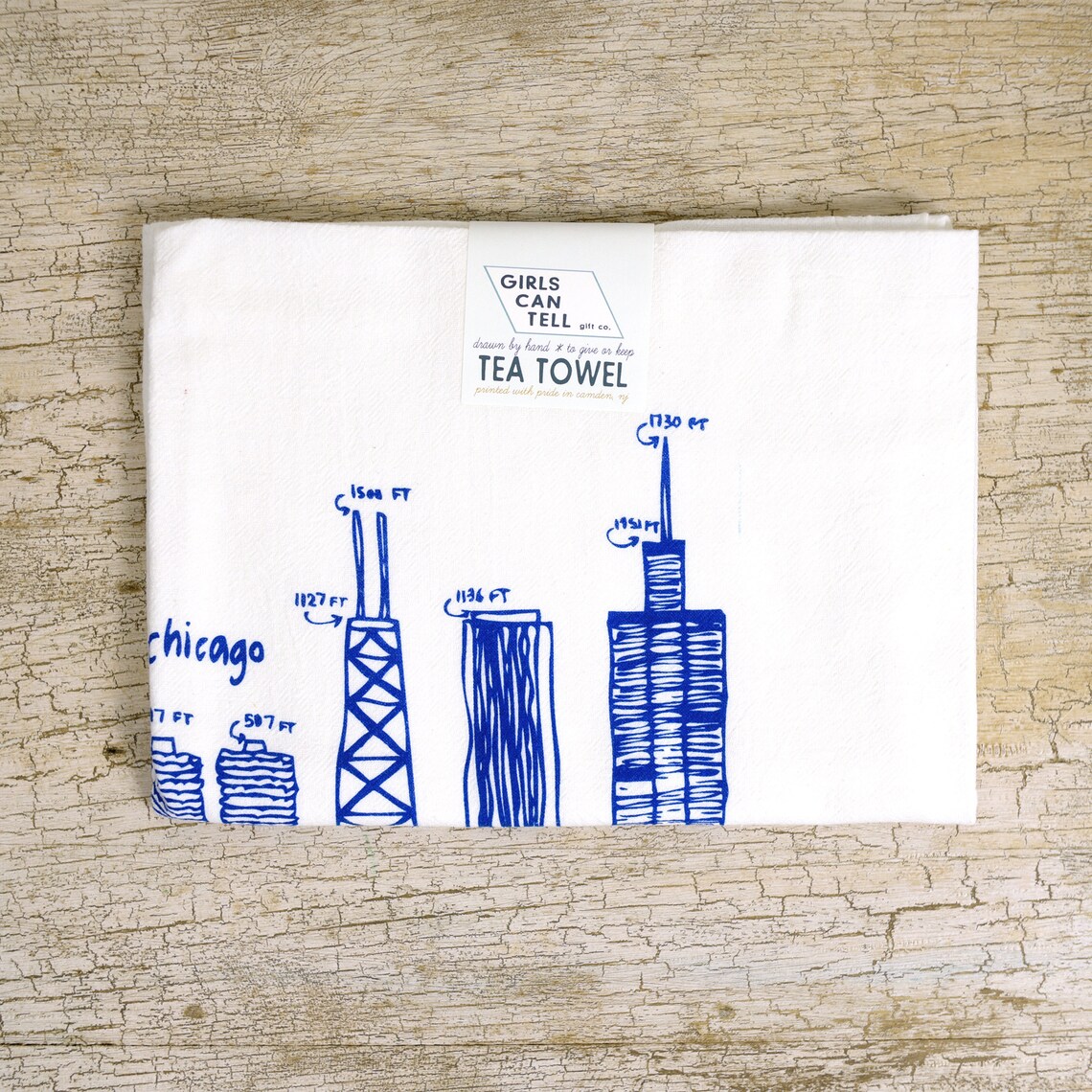Chicago Buildings Tea Towel Chicago Towel Kitchen Towel | Etsy