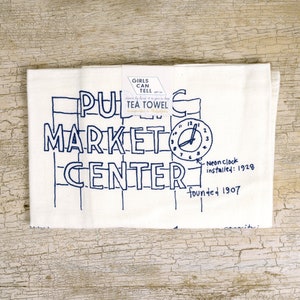 Seattle Tea Towel, Kitchen Towel, Seattle Public Market, Towels ...
