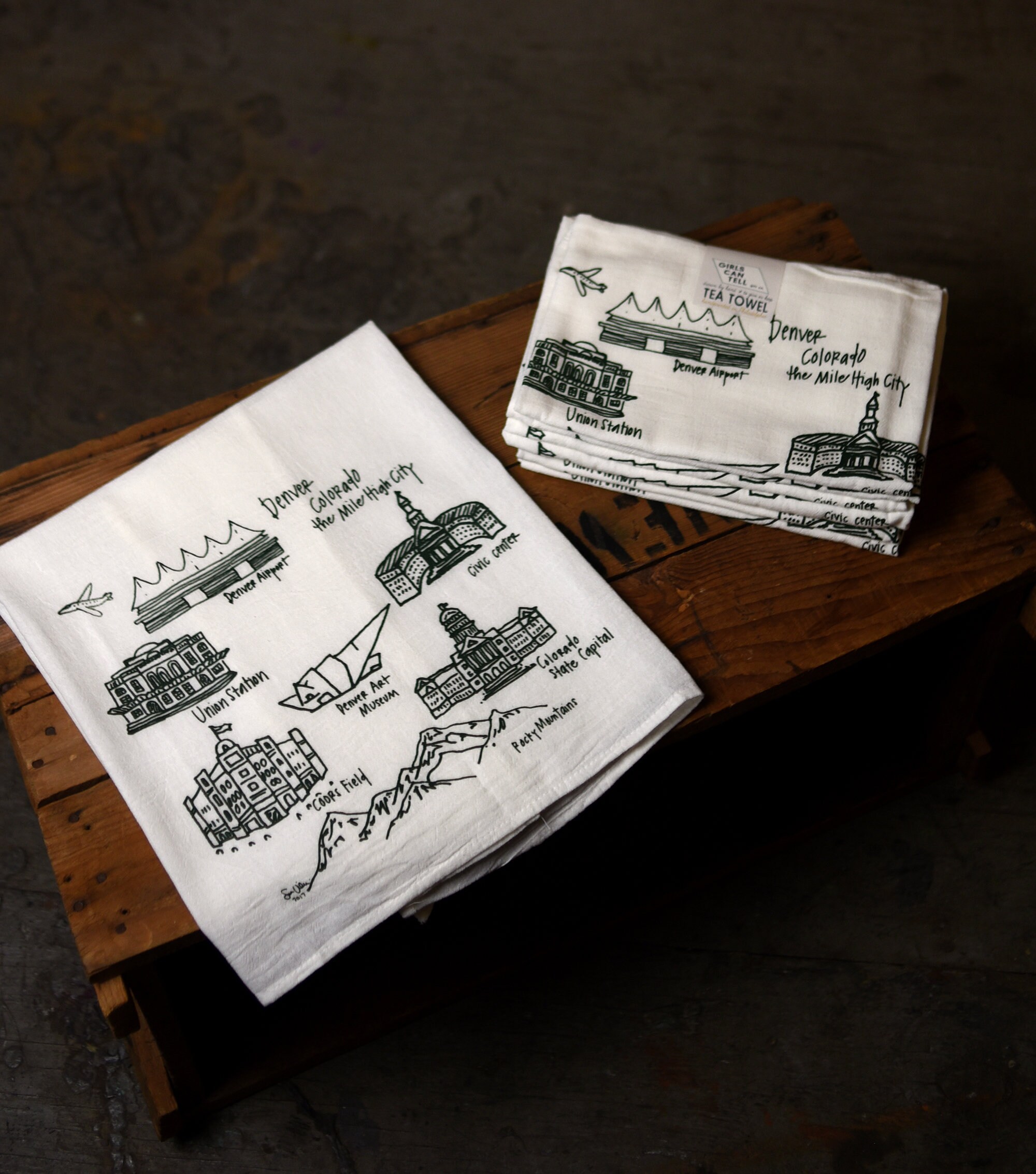 Denver landmarks towel Denver gift Denver souvenir Denver | Etsy