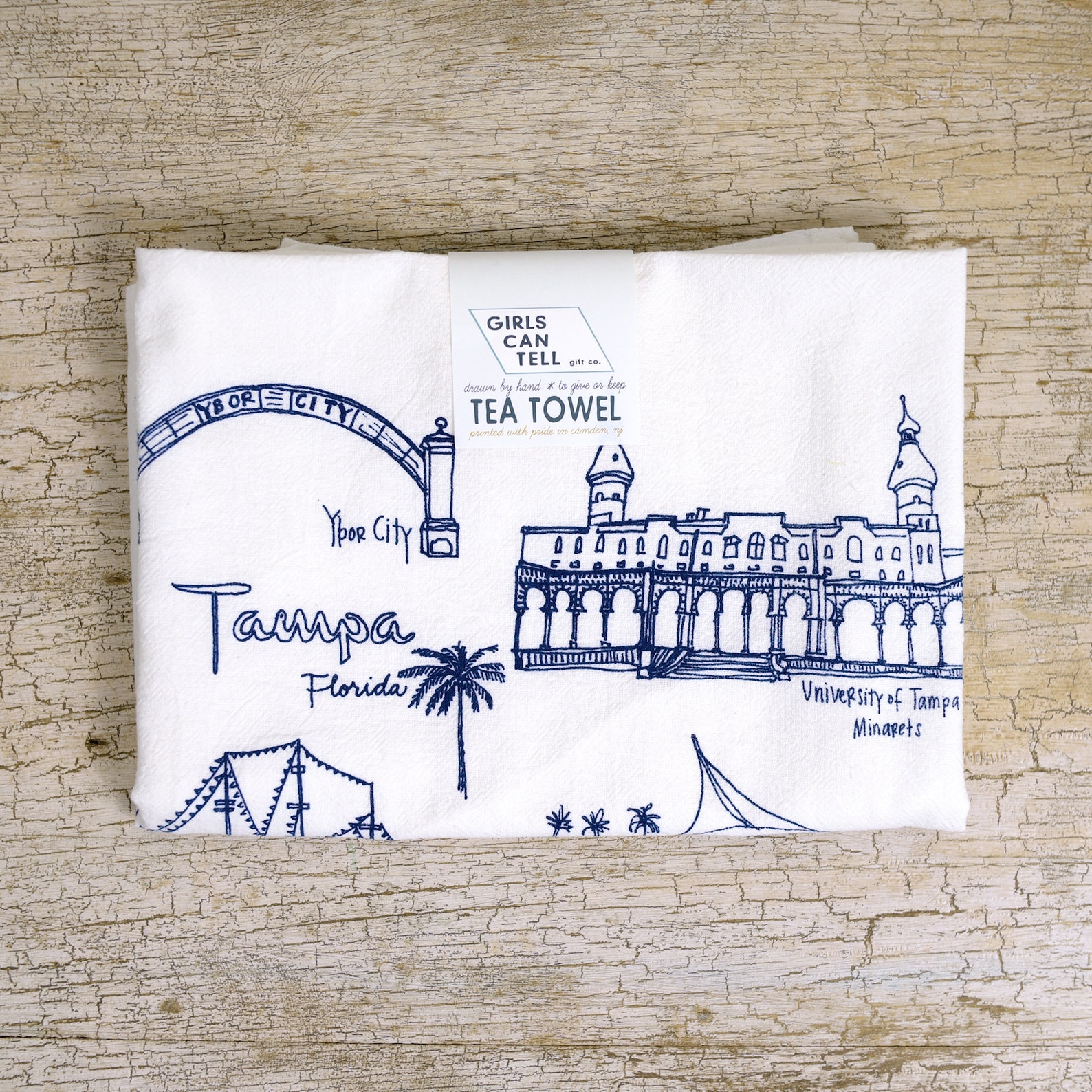 Tampa Tea Towel Kitchen Towel Florida Tea Towel | Etsy