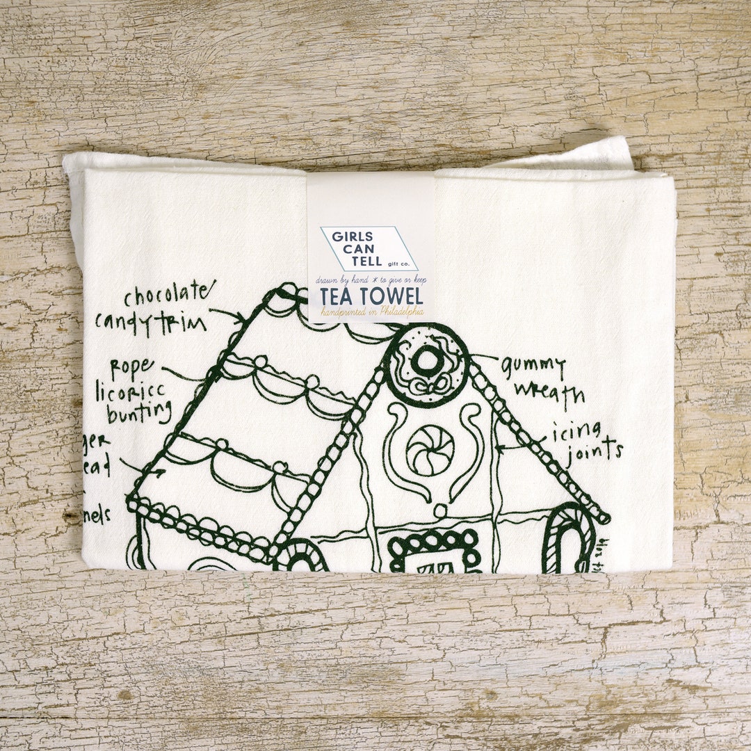 Gingerbread House Tea Towel Cotton Towel Kitchen Towel - Etsy