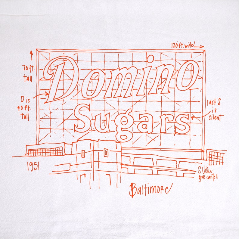 Baltimore Domino Sugars Sign Towel Kitchen Towel Printed - Etsy