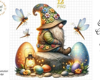 Watercolor Easter Gnomes Clipart PNG Gnome Clip Art Pastel Easter PNG ...