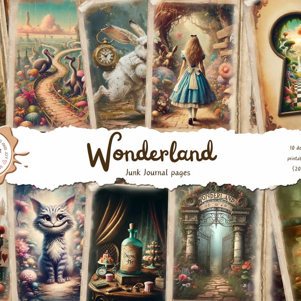 Alice in Wonderland Junk Journal Kit - Etsy