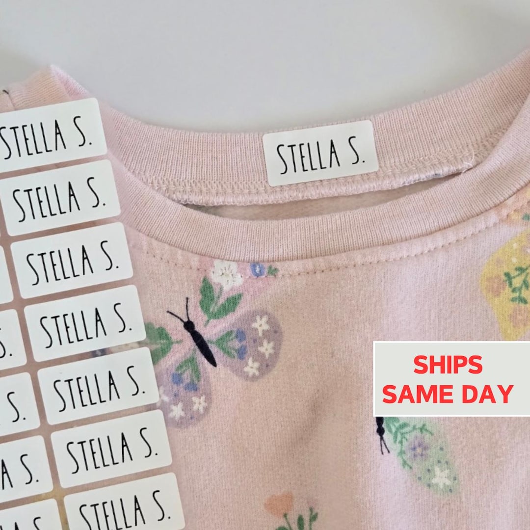 30 Pre-Cut Iron-on Fabric Labels, Washer/Dryer Safe, Personalized ...