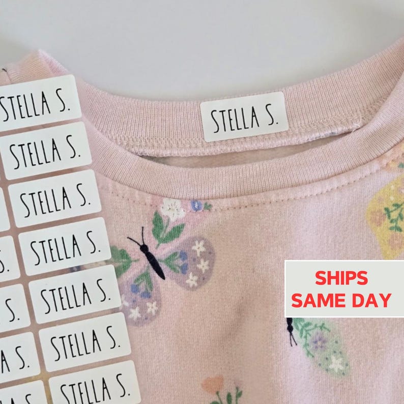 30 Pre-cut Iron-on Fabric Labels, Washer/dryer Safe, Personalized ...