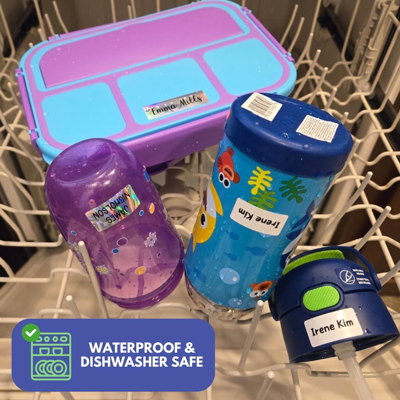 Waterproof Name Labels for Kids & Business, Dishwasher Safe ...