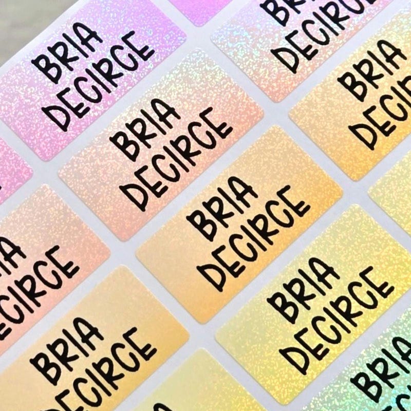 Glitter Labels - Etsy