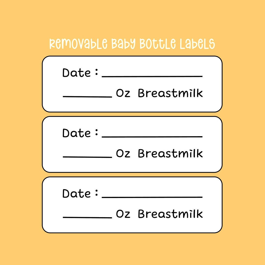128 Write-on Baby Bottle Labels Personalized Breast Milk Daily Date ...