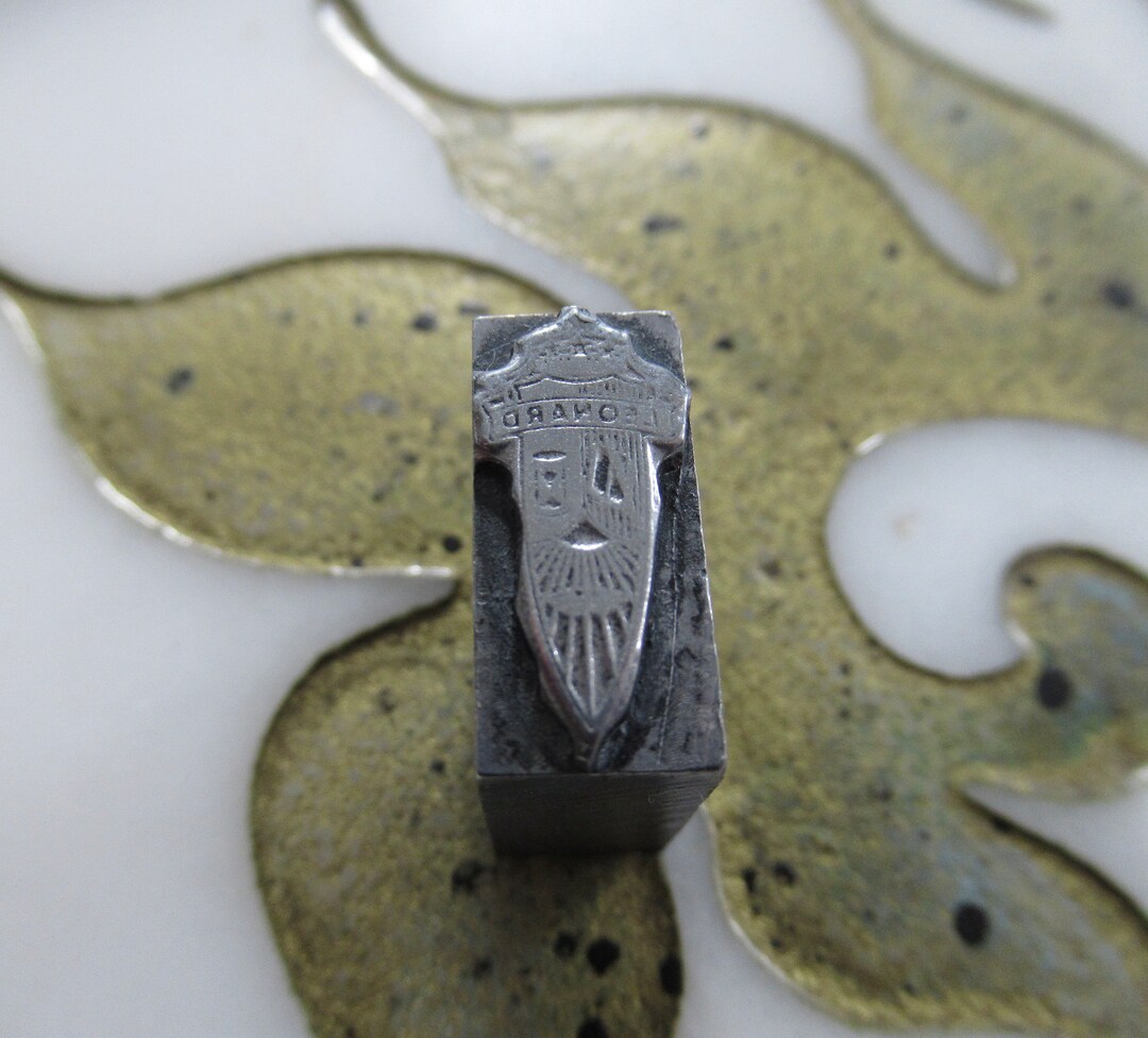 Leonard Refrigerator Emblem Antique Metal Letterpress Printing Block ...