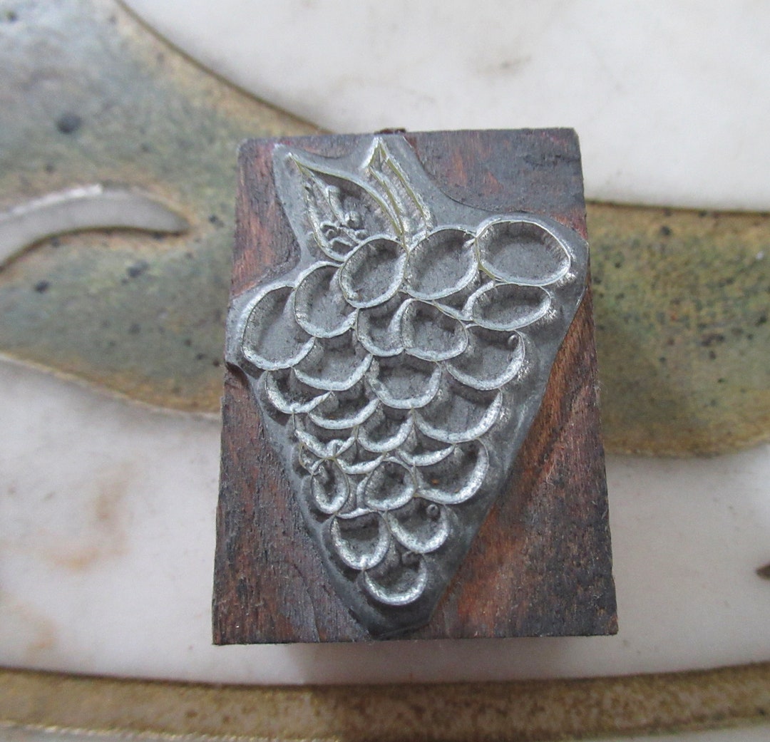 Grapes Ornament Vintage Letterpress Printing Block Decorative - Etsy