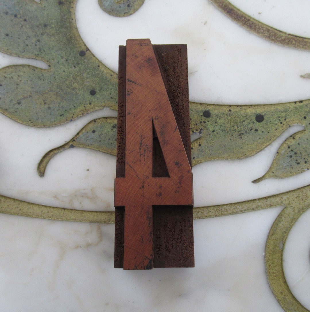 Antique Letterpress Wood Type Printing Block Number Four 4 - Etsy