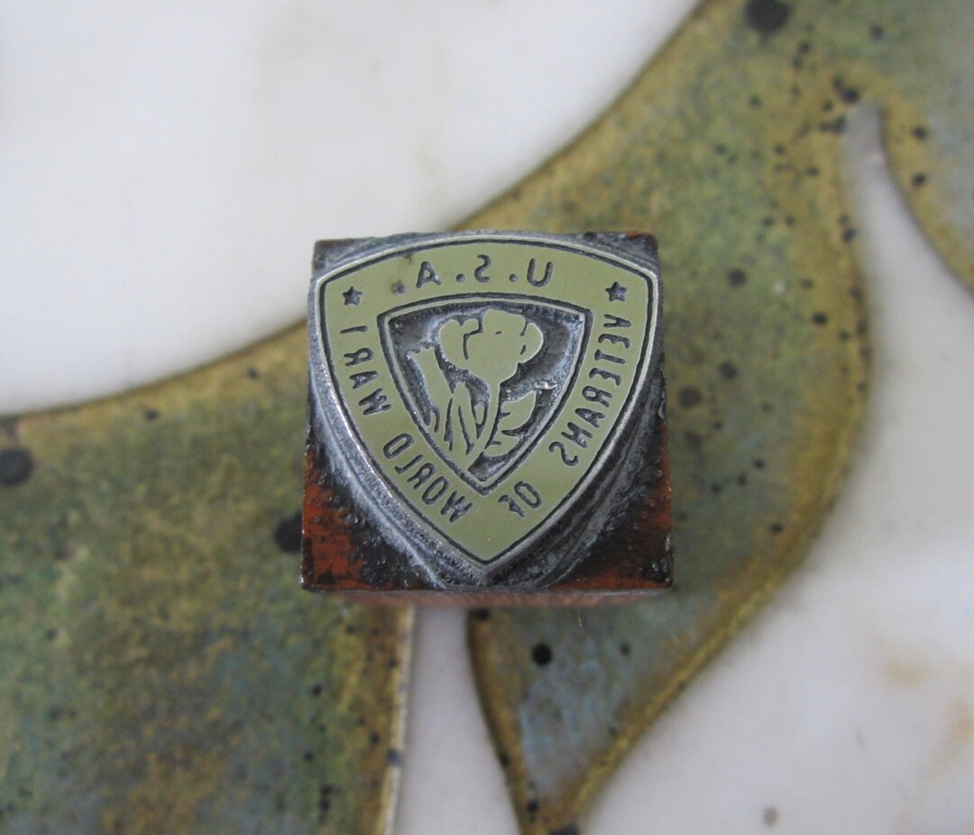 Veterans of World War I of the U.S.A. Emblem Antique Letterpress ...