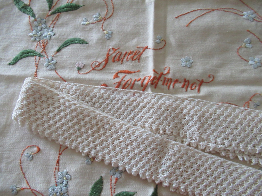Hand Crocheted Tatted Lace Edging Trim Ecru 3 Yards Antique Edge - Etsy