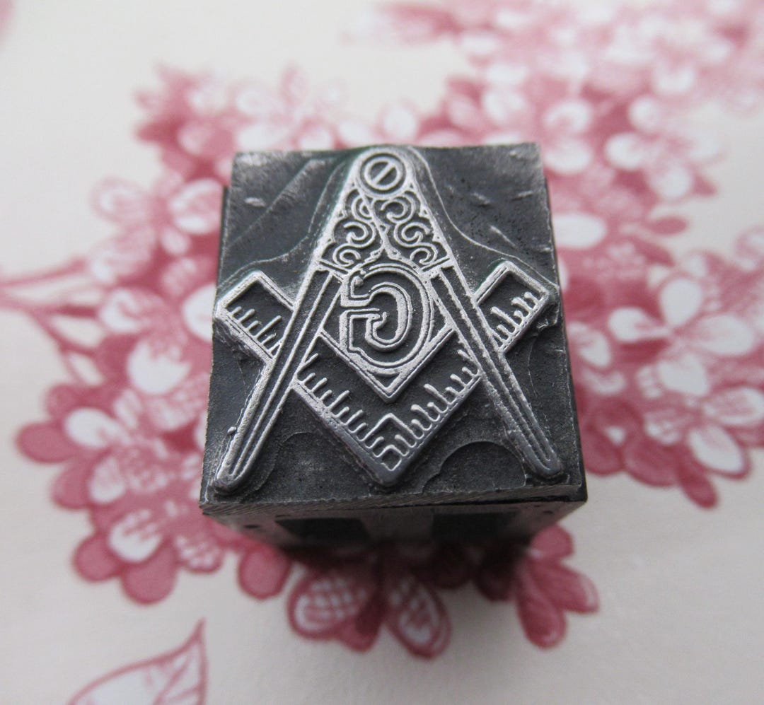 Masonic Square and Compass Emblem Antique Letterpress Printing Block - Etsy