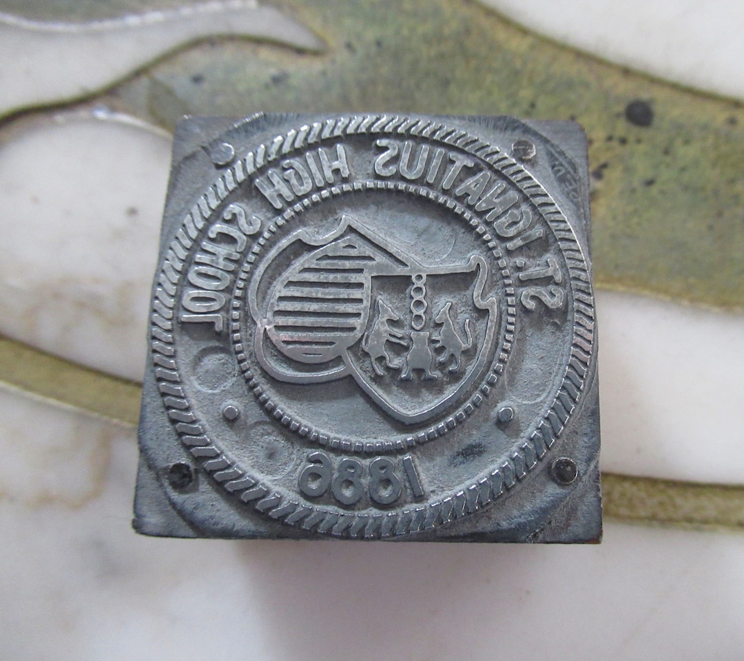 St. Ignatius High School Emblem Cleveland Vintage Letterpress Printing ...