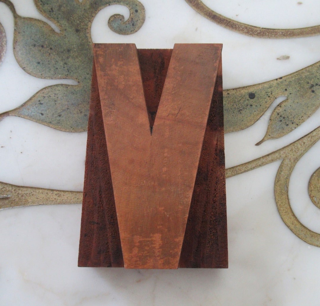 Large Letter V Antique Letterpress Wood Type Printers Block - Etsy