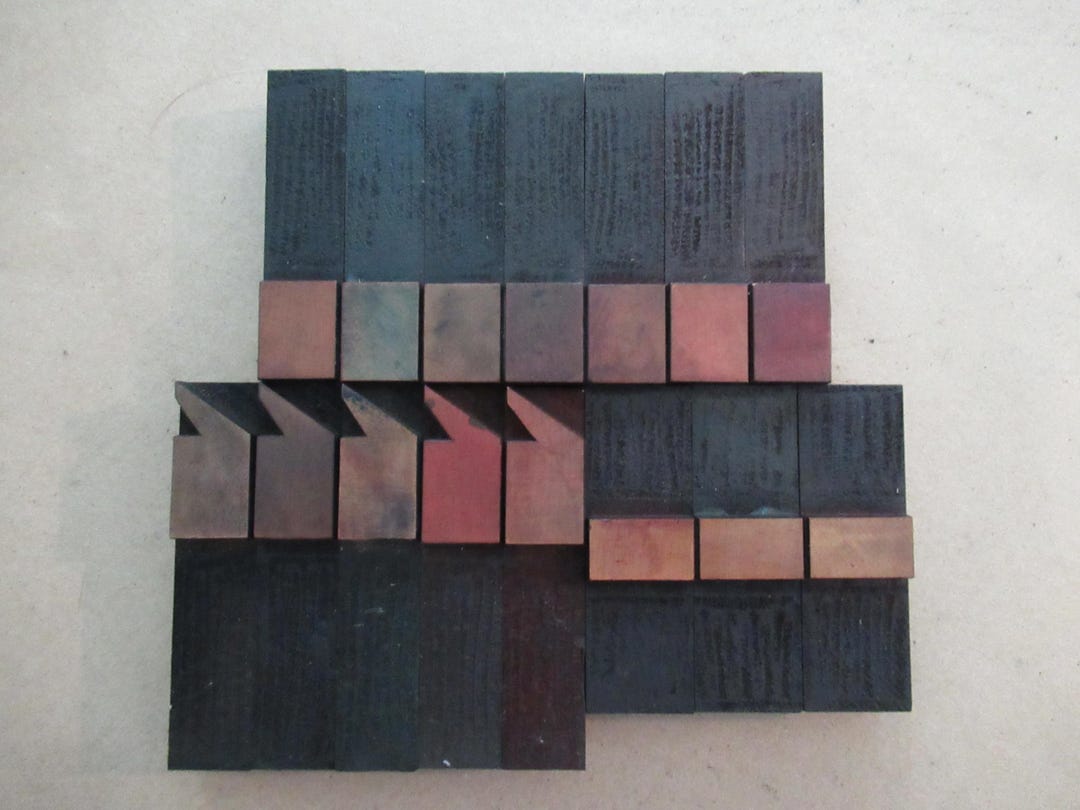 Large Punctuation Group of 15 Antique Letterpress Wood Type Printing ...