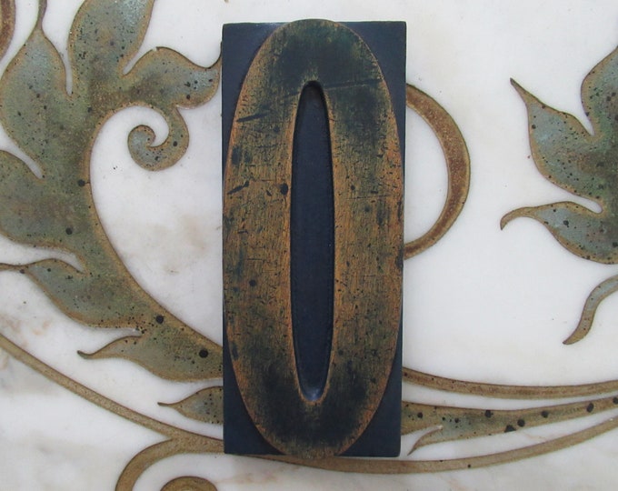 Large Letter O or Number Zero Antique Letterpress Wood Type Printing ...