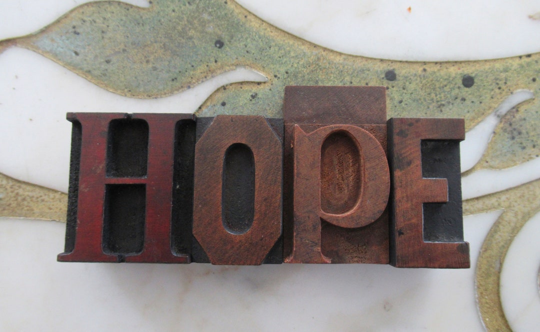 HOPE Letterpress Wood Type Printers Blocks - Etsy