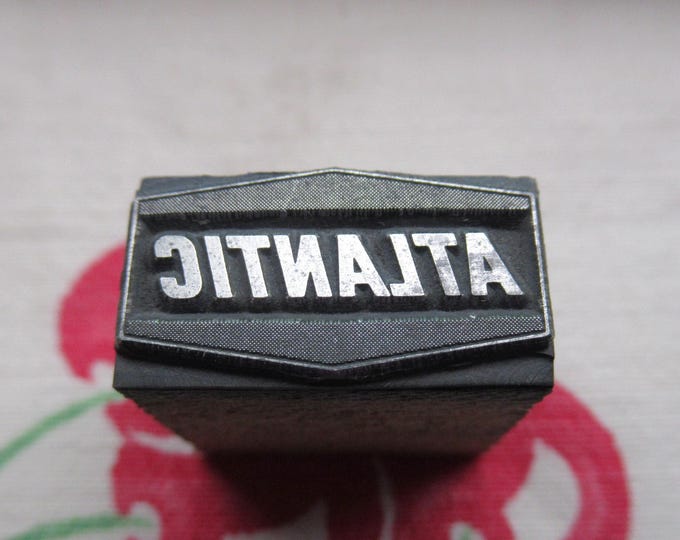 Atlantic Petroleum Company Gasoline Logo Emblem Vintage Letterpress ...