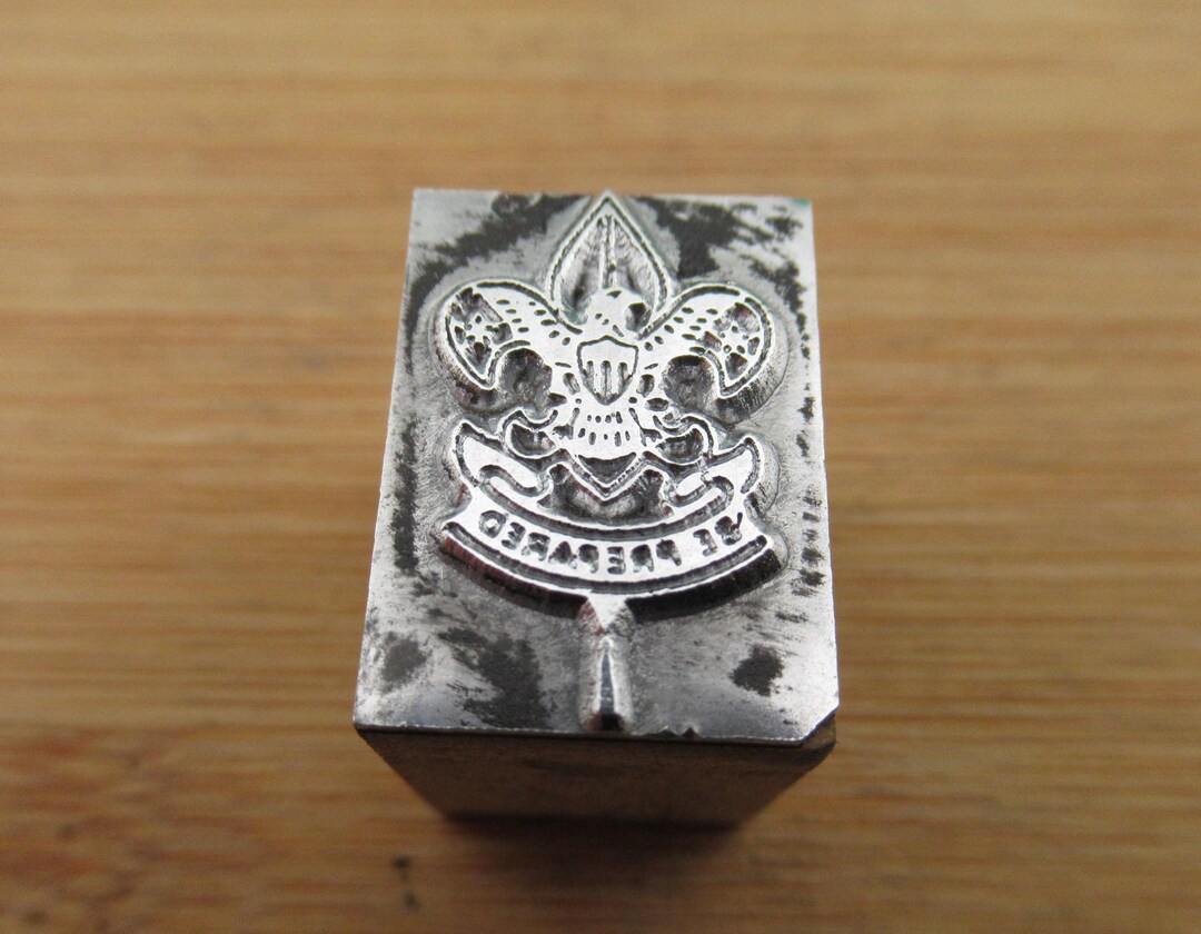 Boy Scouts of America Be Prepared Emblem Vintage Letterpress Printing ...