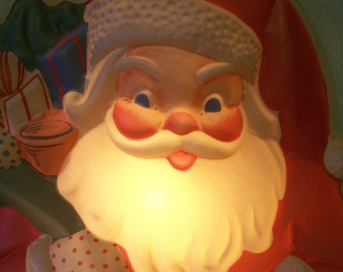Vintage Light up Wall Christmas Santa Claus Decoration - Etsy