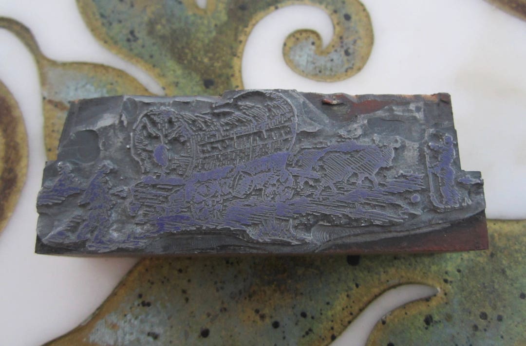 Conestoga Covered Wagon Vintage Letterpress Printing Block - Etsy