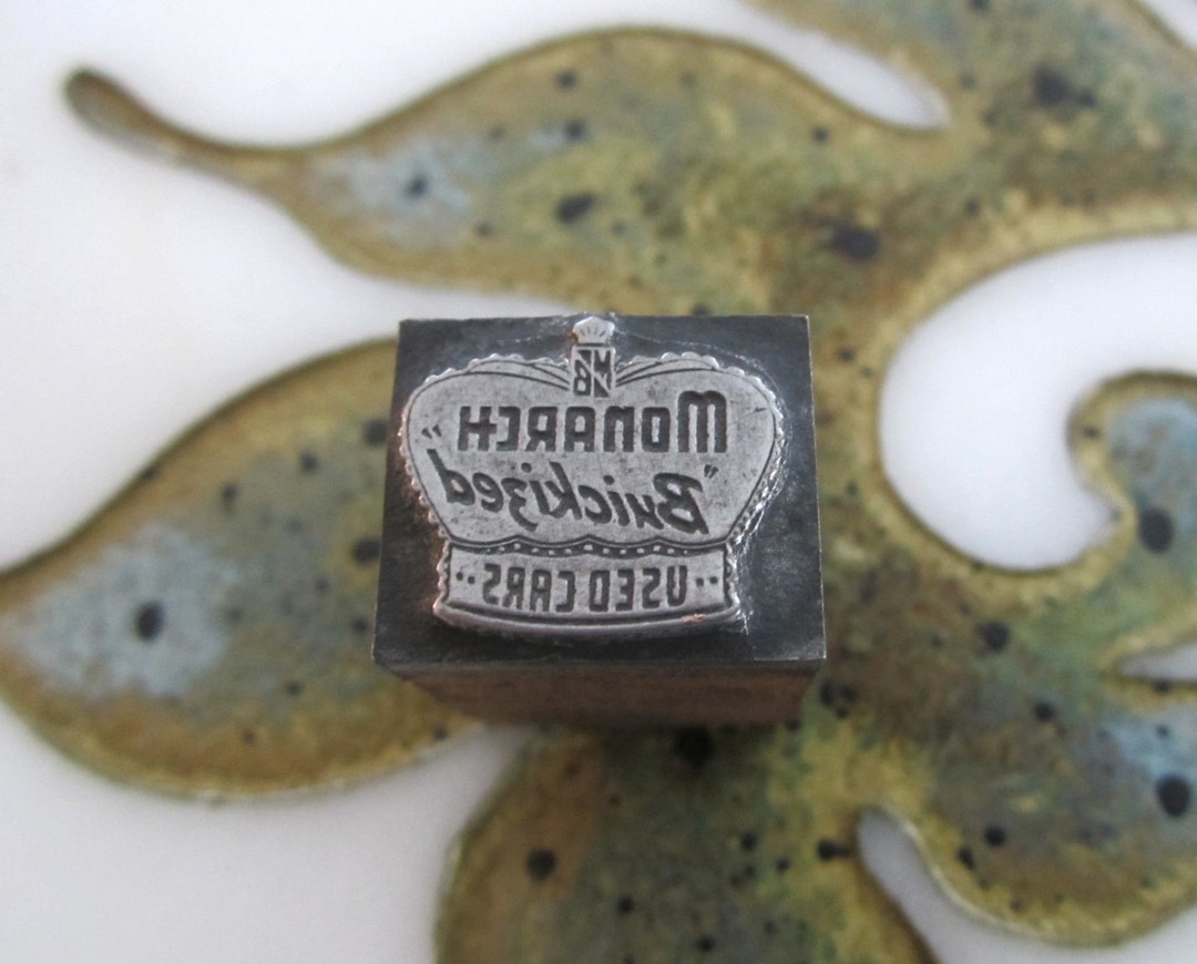 Monarch Buickized Used Cars Emblem Letterpress Printers Block - Etsy