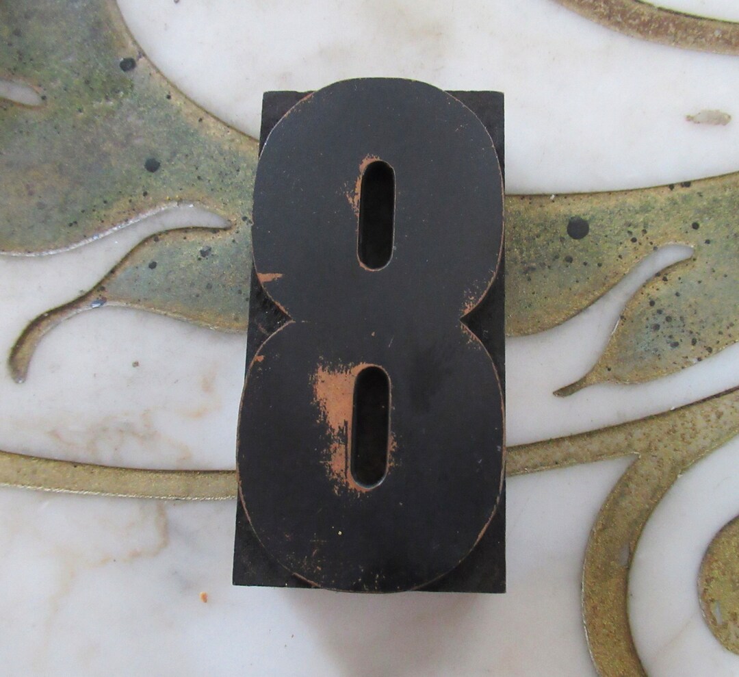 Antique Letterpress Wood Type Printing Block Number Eight 8 - Etsy